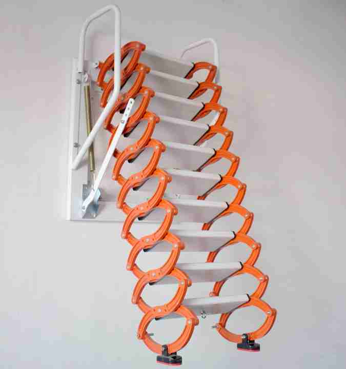 Aluminum Wall Mounting Outdoor Stairs Foldable Exterior Wall Ladder