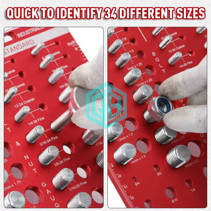 Precision Thread Identifier & Bolt Detector Kit 19 SAE 15 Metric Bolt ...