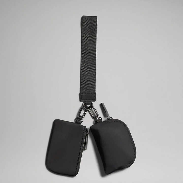 Custom Nylon Dual Pouch Keychain Wallet Wristlet Women Portable Clear ...