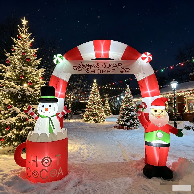 9FT Giant Christmas Inflatable Archway with LED Lights - Santa Claus ...