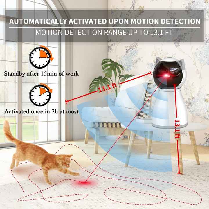 Automatic Cat Laser Toy Real Random Trajectory Rechargeable Interactive ...