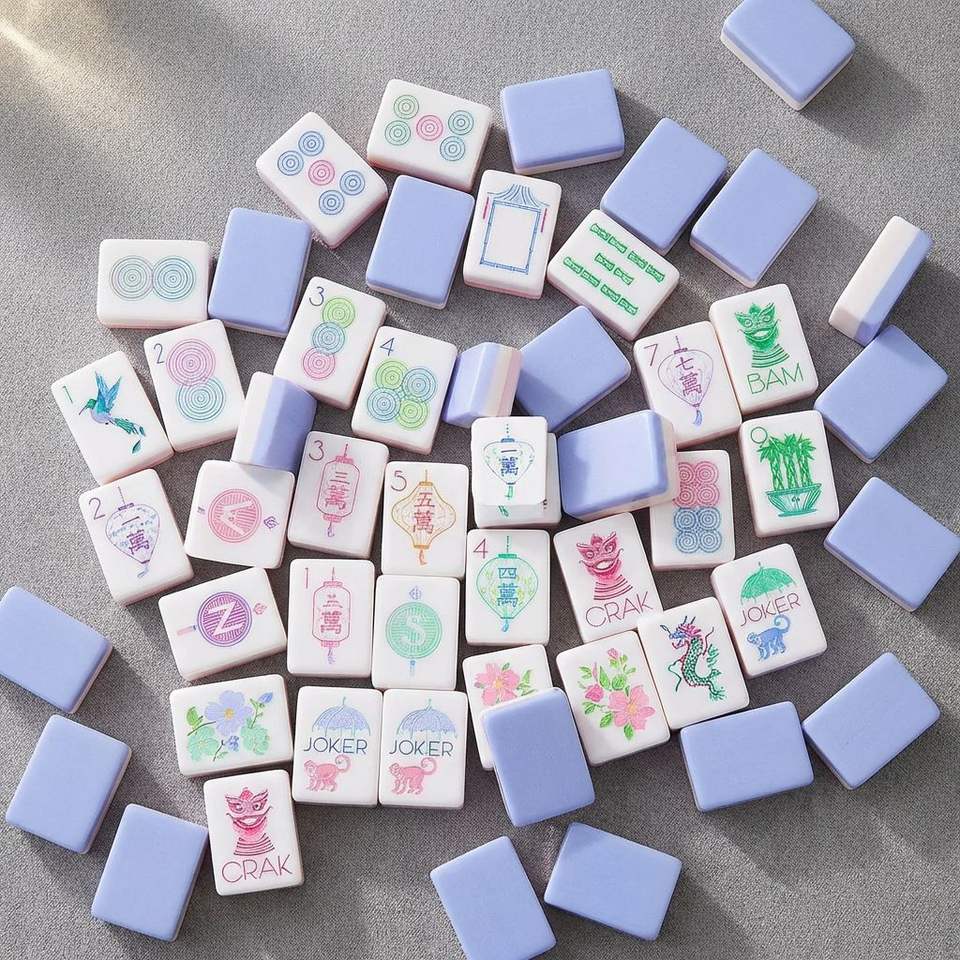Modern Luxury American Mahjong Tiles Set with Clear Acrylic Racks Drop ...