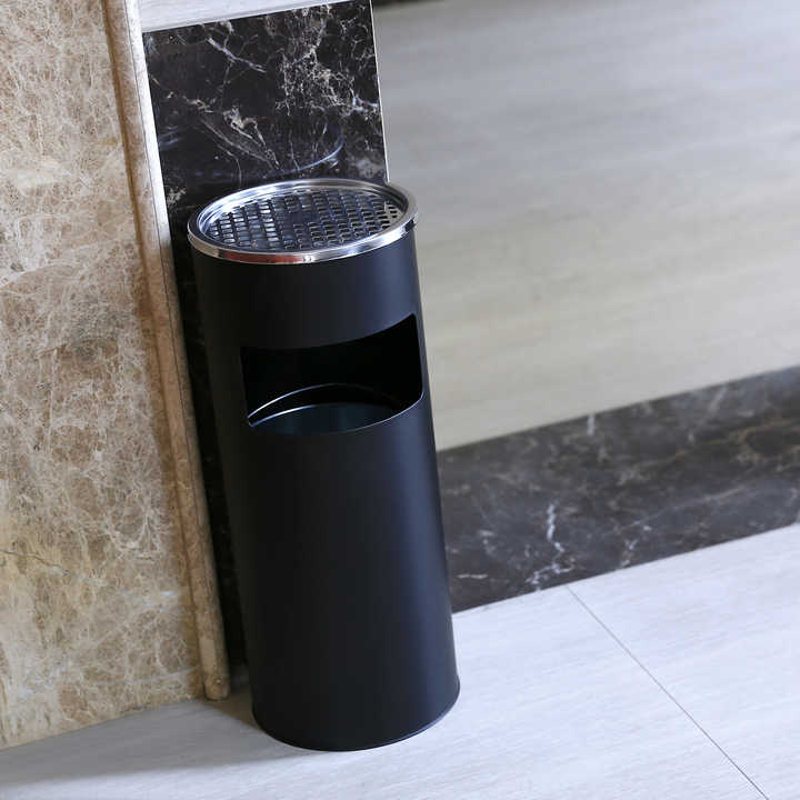 SONGMICS Small Standing Ashtray - Stainless Steel Cigarette Bin