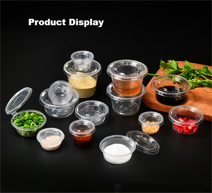 Disposable Food Grade Sauce Cups Detachable Lids - Thickened Round ...