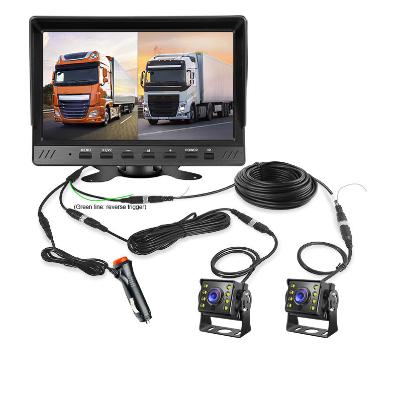 7 inch IPS 2CH DVR Screen with 2pcs LED/IR Night Vision Cameras for ...