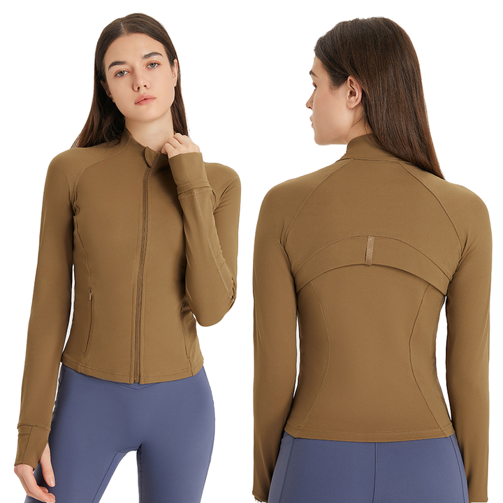Custom 4-Way Stretch Sweat Gym Workout Zip up Jackets Dark Brown ...