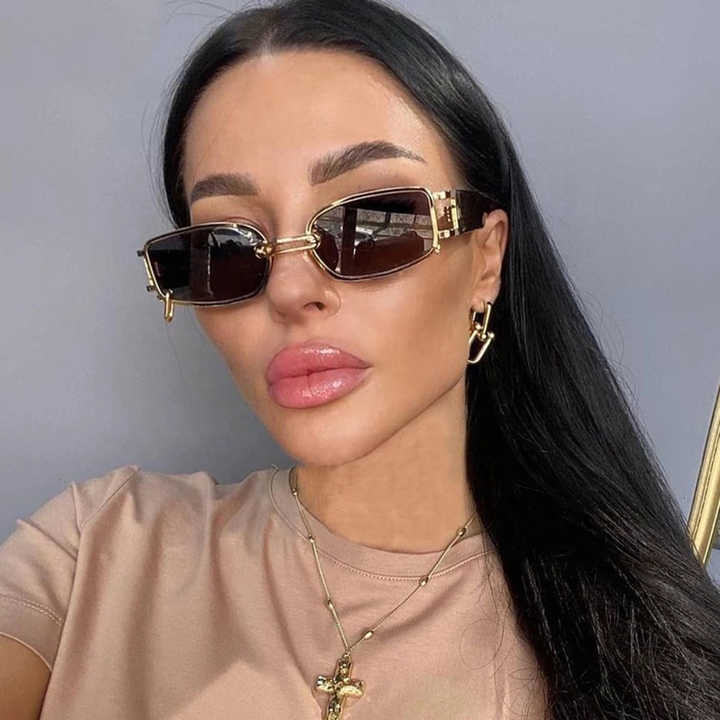 2024 New Popular Fashion Metal Small Rectangle Women Luxury Sunglasses ...