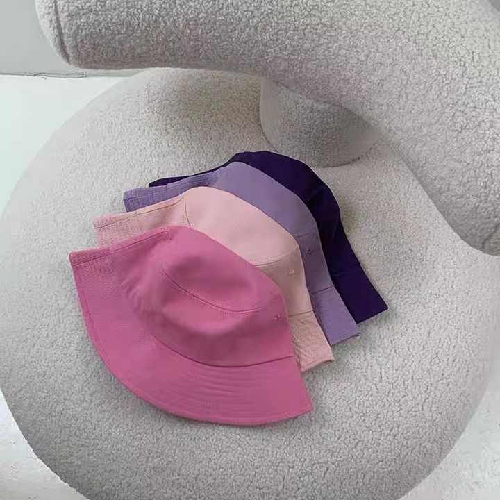 High Quality Bucket Hat Lavender Color Custom 3d Embroidery Logo Caps ...