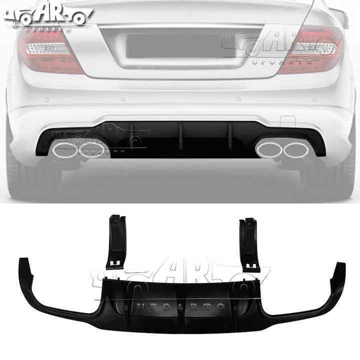 W204 Rear Bumper Lip Glossy Black C63 AMG Rear Lip Diffuser for ...