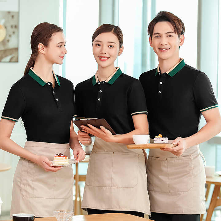2024 Restaurant Waiter Uniforms - Custom Logo Polo Shirts