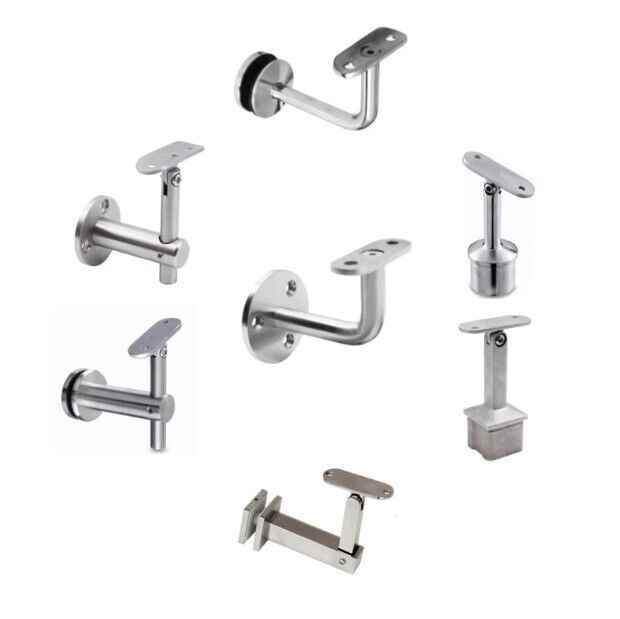 Modern Stairs Stainless Steel Handrail Balustrade Glass Bracket Wall to ...