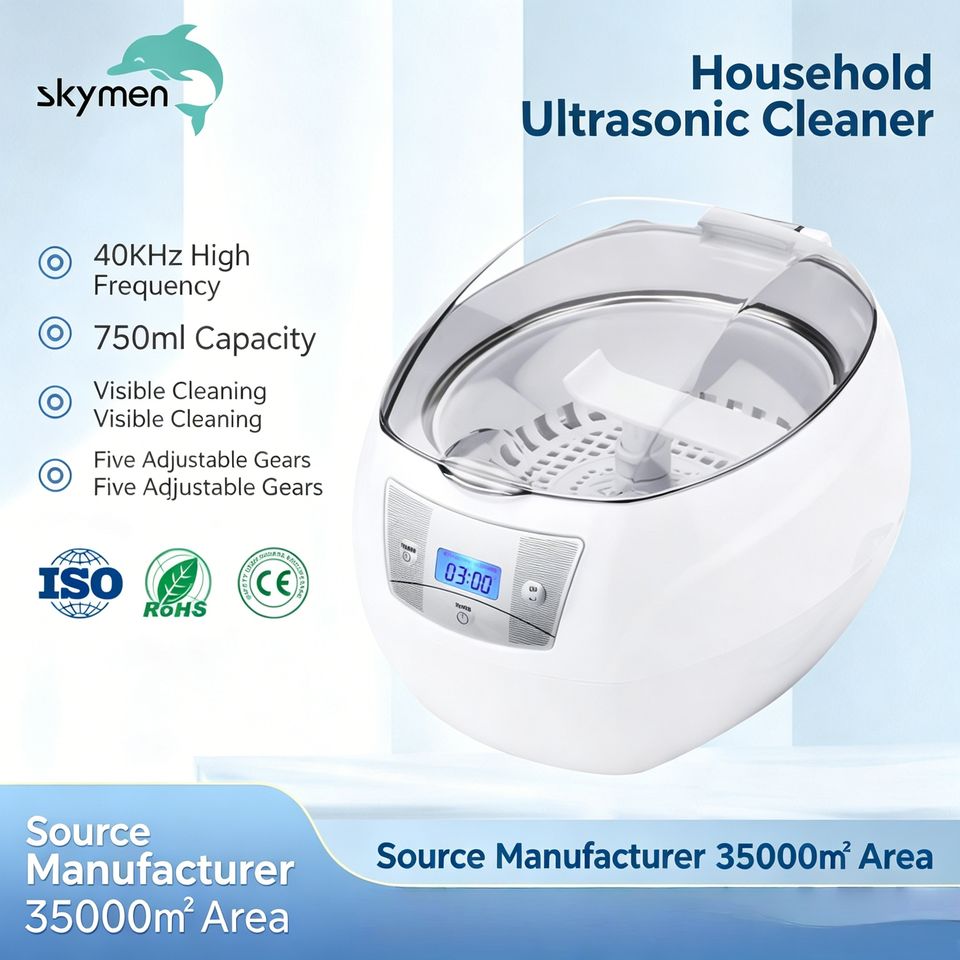 Digitally Controlled Ultrasonic Cleaner Portable Mini Household Cleaner ...