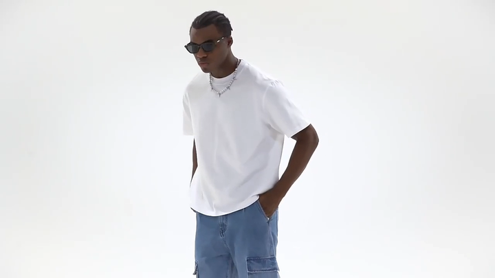 Custom Men Drop Shoulder box tees Graphic tshirt cropped 100% Cotton ...