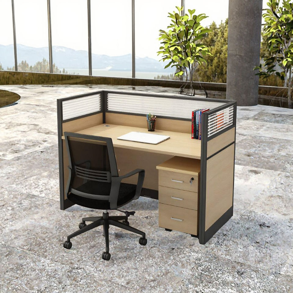 Modern Design Solid Wood Office Cubicles - Durable & Extendable