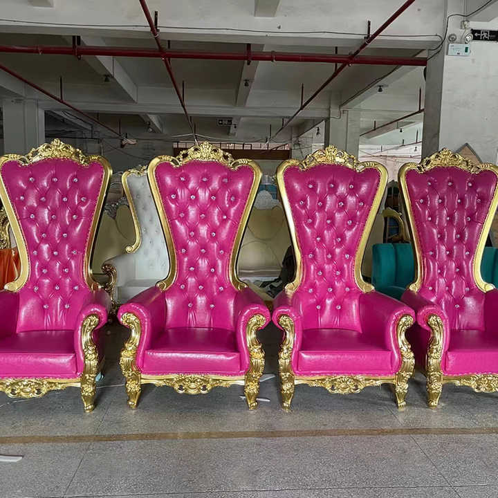 Luxury High Back Pink Royal Throne Sofa Comfortable European Hotel ...