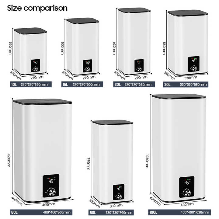 Residential 10L-100L Digital Display Square Tank Kitchen Boiler Chauffe ...