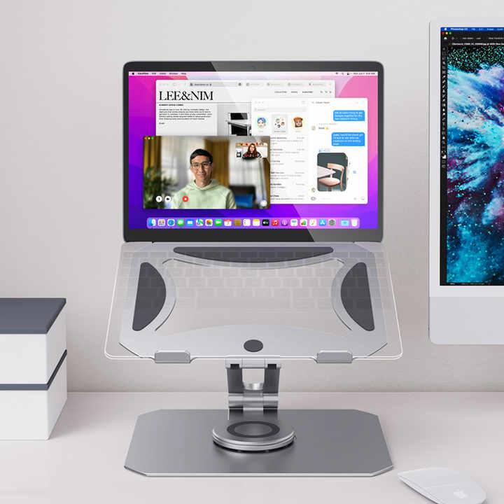 Boneruy Rotate Laptop Stand Desk Riser 360 Degree Rotation Angle Height ...