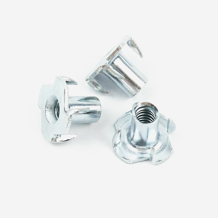 Custom Golden Supplier M4 M5 M6 M8 M10 4-Prong T-Nut Carbon Steel Zinc Plated Barrel Nuts ...