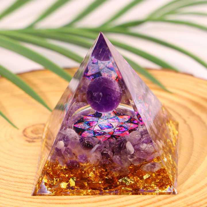 Orgonite Pyramid: Natural Healing Crystals for Stress Reduction, Wealth ...