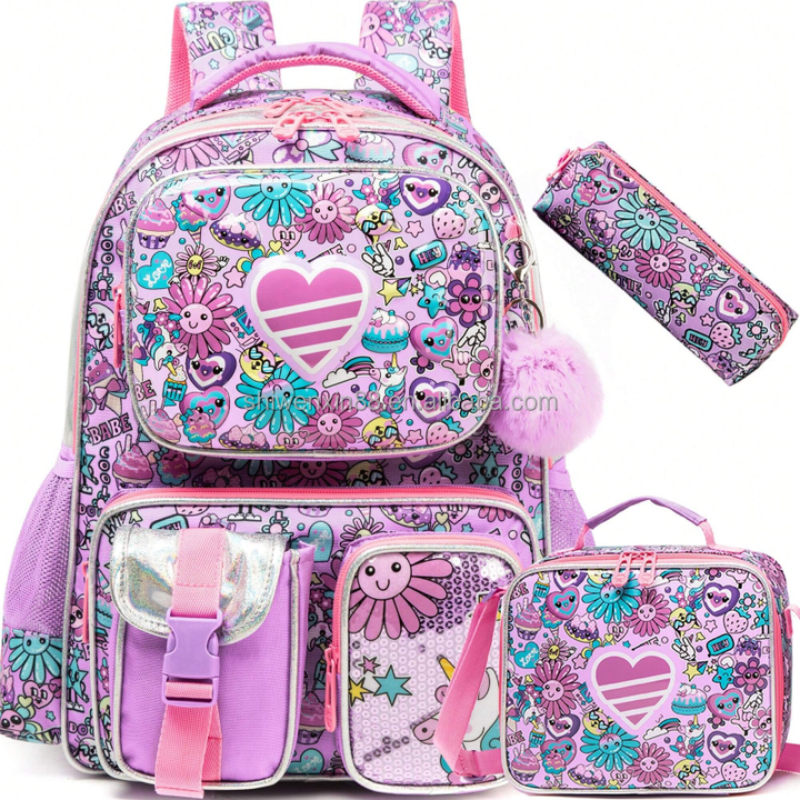 Wholesale girls' school backpack Large capacity children's backpack ...