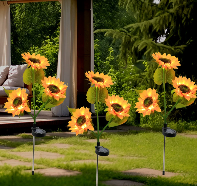 Single-head Solar Sunflower Lamp, Outdoor Courtyard Atmosphere Lamp ...