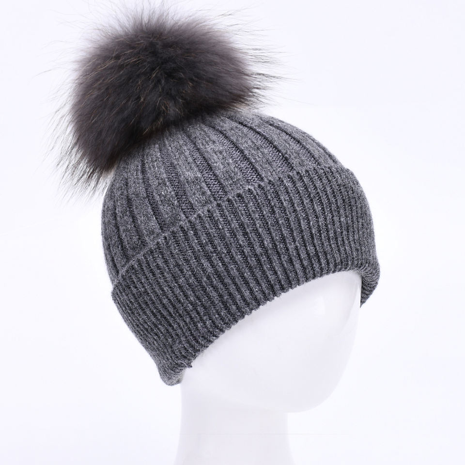 Jxwatcher Wholesale Cashmere Knitted Beanie Luxury Fluffy Detachable ...
