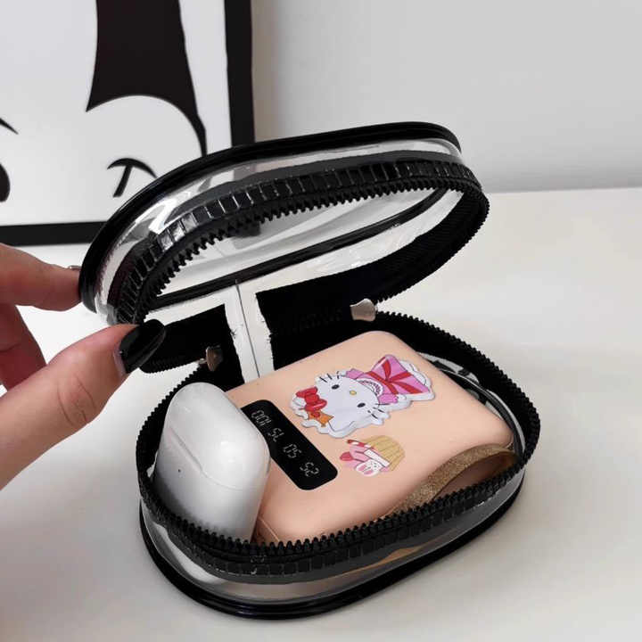 Mini PVC Bag with Keychain - Perfect for Earphones & Keys