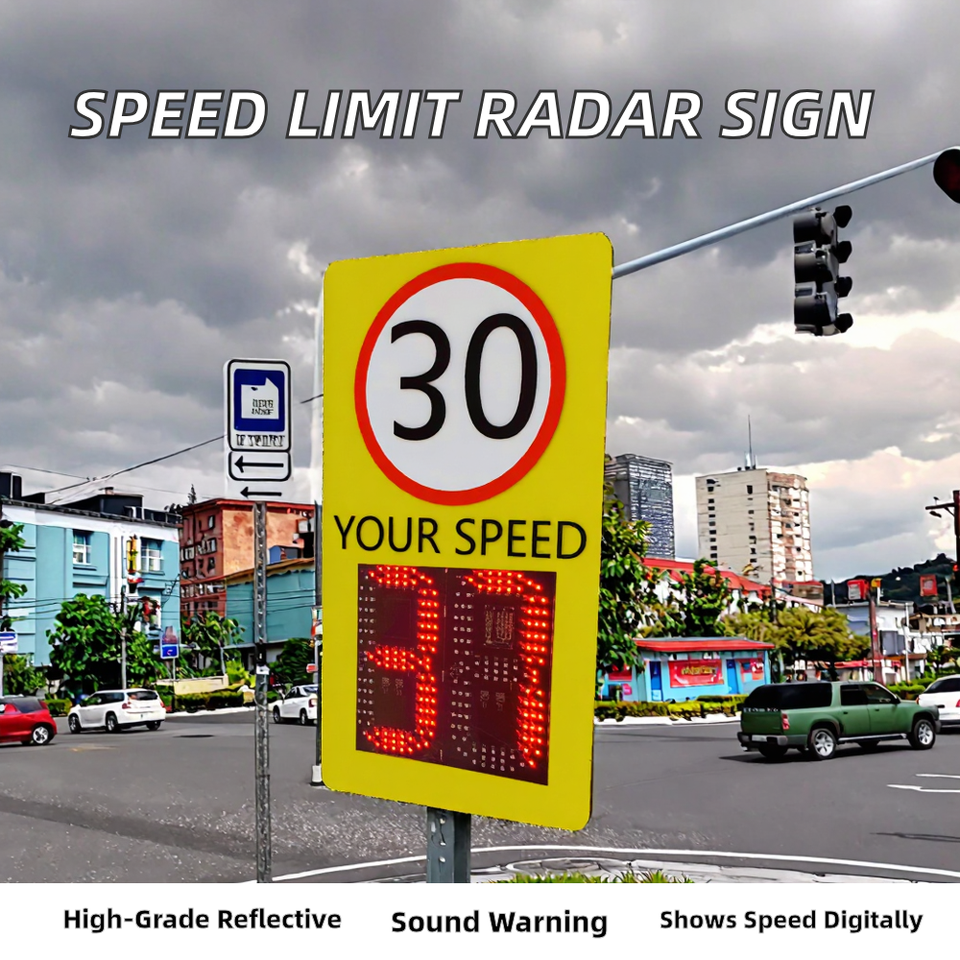 Radar Speed Limit Sign Traffic Sign Board 24 in with Audible Alert and ...