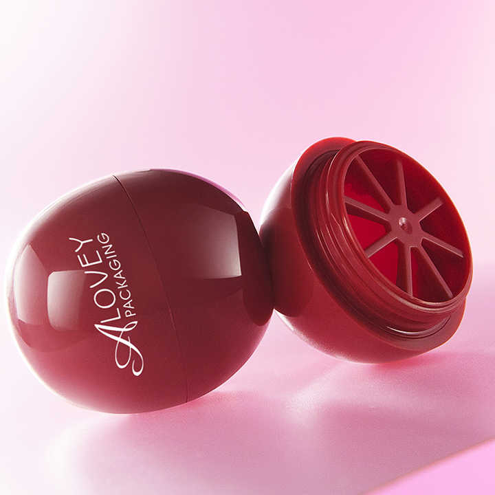 Red Color Lip Balm Tube Cute Egg-Shaped Lip Balm Lipbalm Ball Container ...