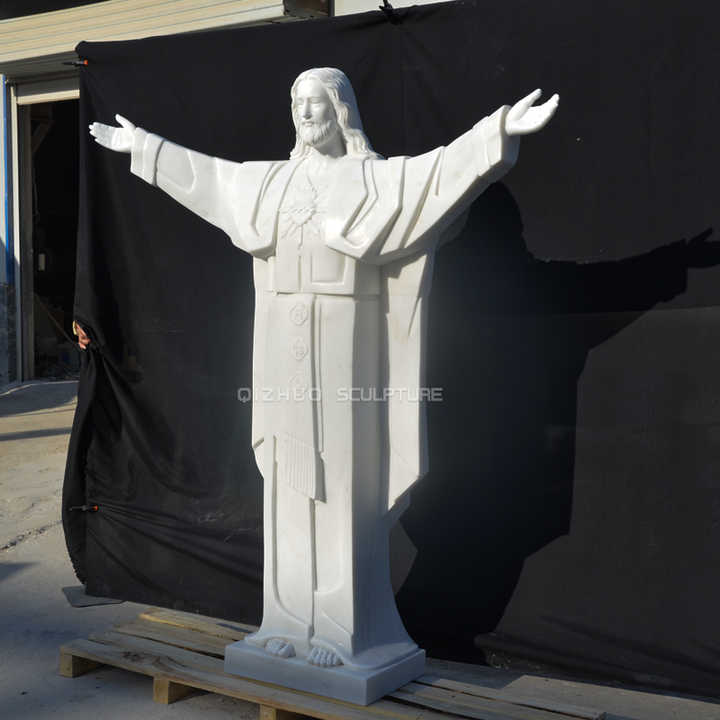 Garden Outdoor Life Size Religious Church Hand Carved White Marble ...