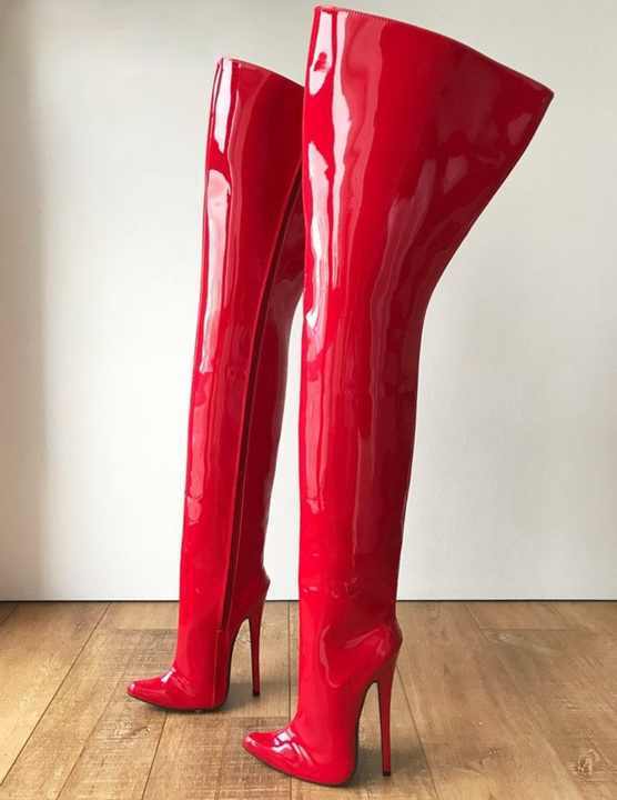 Sexy 18cm High Heel Thigh High Boots Heeled Stilettos Over the Knee ...