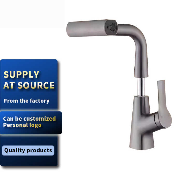 Modern Classic Single-Handle Gun Gray Aluminum Faucet Pull-Out Lifting ...