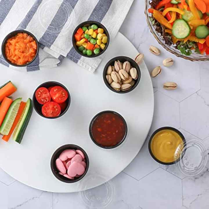 Wholesale Eco-Friendly Black Plastic Salad Dressing Containers