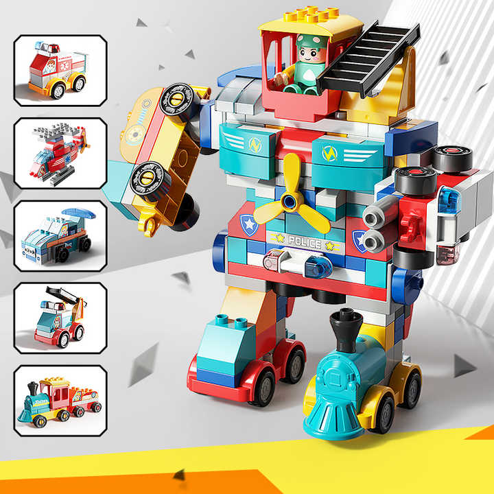 195pcs DIY Robot Building Blocks - Educational Fun for Kids