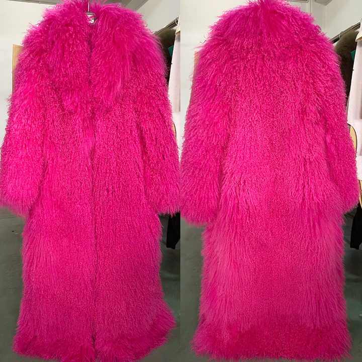 Floor Length Mongolia Sheep Fur Coat Women 2023 Winter Warm Long Fur ...