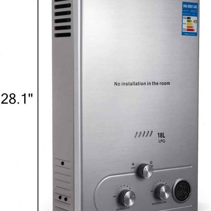 VEVOR 18L Tankless Propane Hot Water Heater 4.8GPM Stainless Steel ...