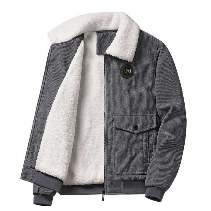 New Thickened Lambswool Cotton Jacket Men's Winter Korean Version of ...
