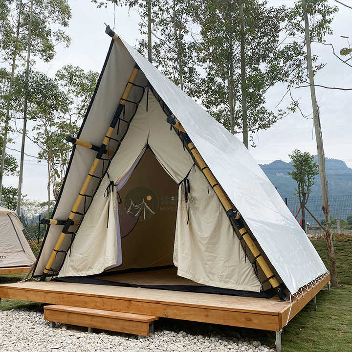 Hotel Resort Glamping Wooden Triangle Prefab House Villa Camping Safari Tent| Alibaba.com