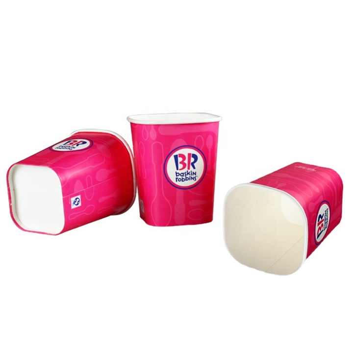 Square Paper Cup - Custom Design for Ice Cream & Coffee