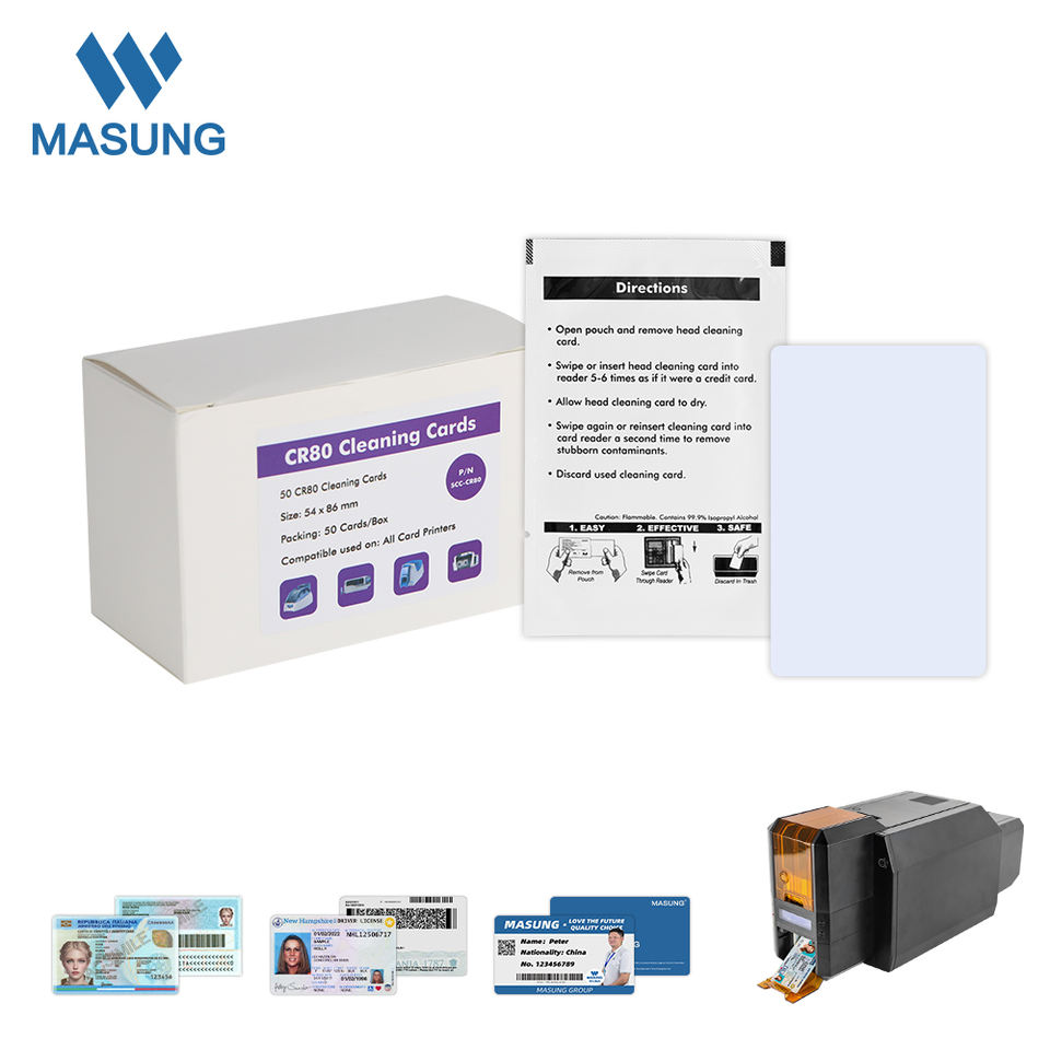 Masung High Quality Printer Cleaning Cards Kit for ID Card Printers PVC ...