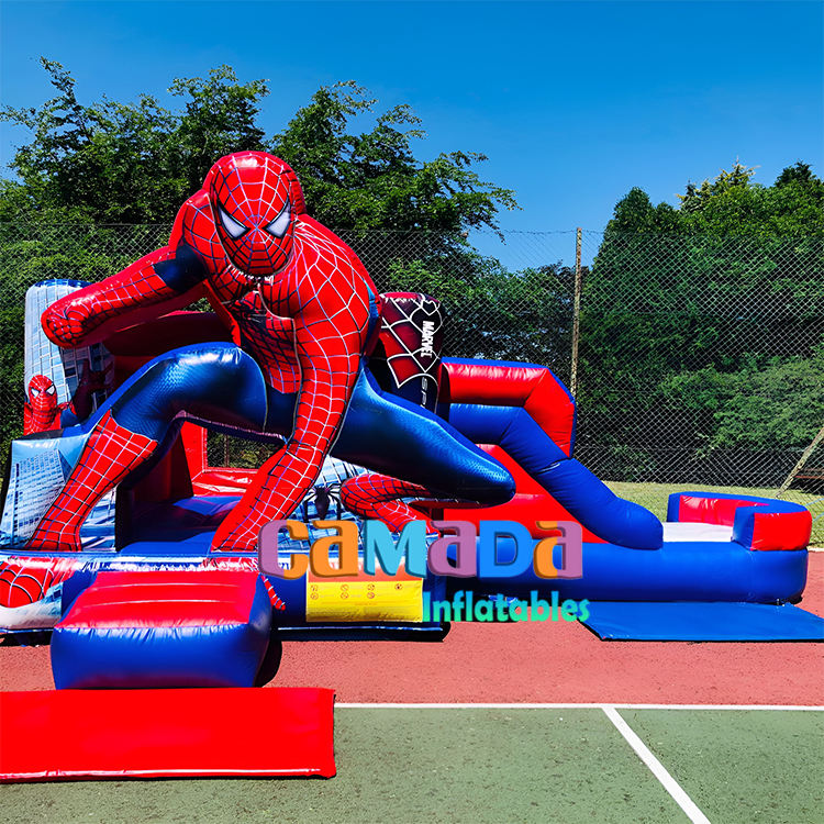Commercial Spider Man Bounce House Slide Combo Hupfburg Inflatable ...
