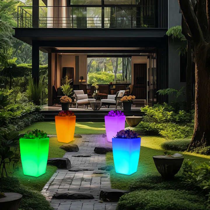LED Flower Pot Lights - Illuminate Your Garden Beauty