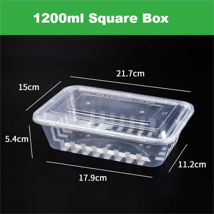Wholesale 1200ml & 1500ml Transparent Rectangle PP Food Containers ...