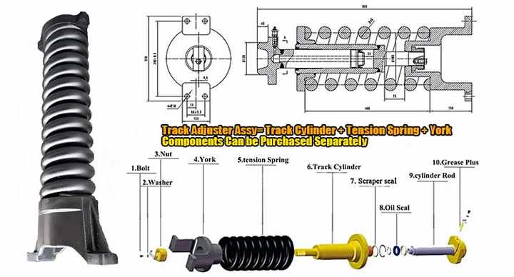 Recoil Spring for Excavators Hitachi Track Adjuster EX120 EX130,ZX50U-3 ...