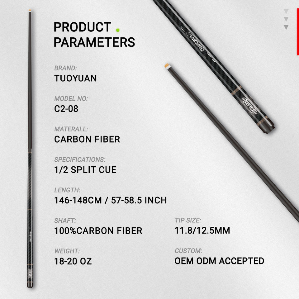 11.8/12.5mm Tip Carbon Pool Cue Stick | the New Explosive Models Carbon ...