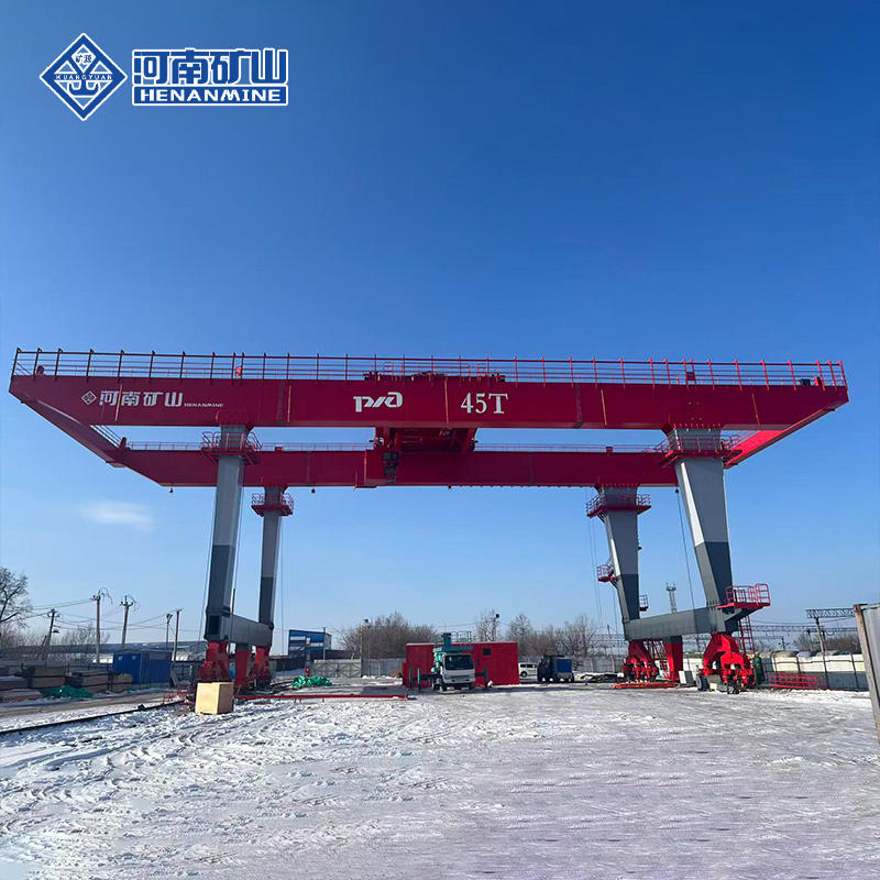 Semi- Automatic Container Lifting Gantry Crane RMG for Logistic ...