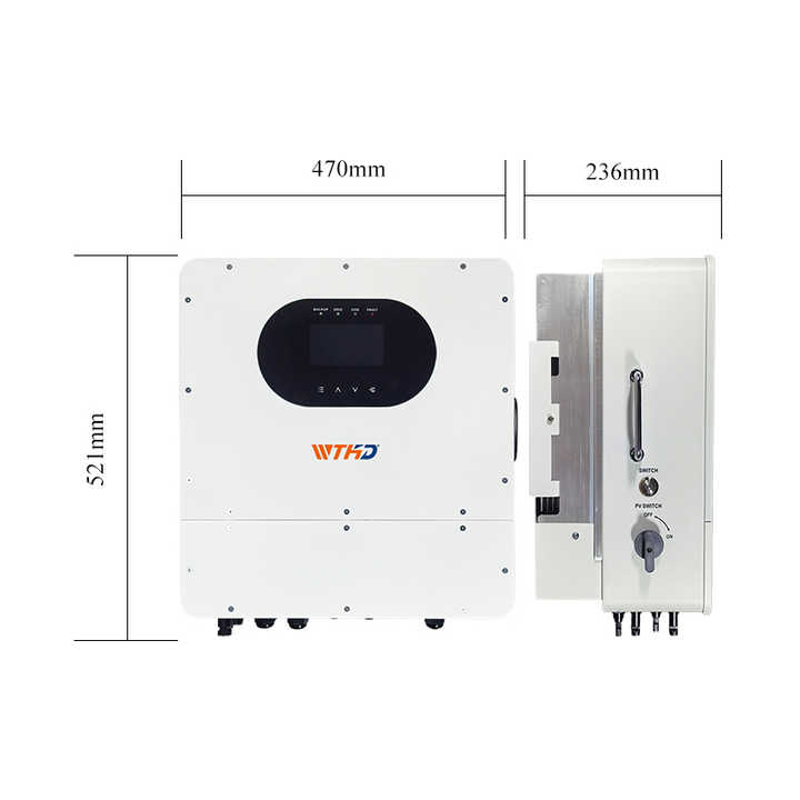 WTHD IP65 Single Phase Hybrid Solar Inverter 6KW MPPT WiFi 48V Battery ...