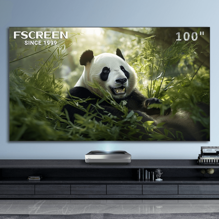 Fscreen Aura Series 100 Inch Fresnel ALR Foldable Fixed Frame Projector ...