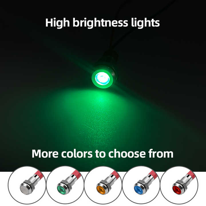 6MM Outdoor Indicator Signal Lamp Waterproof Light Indicator Green ...