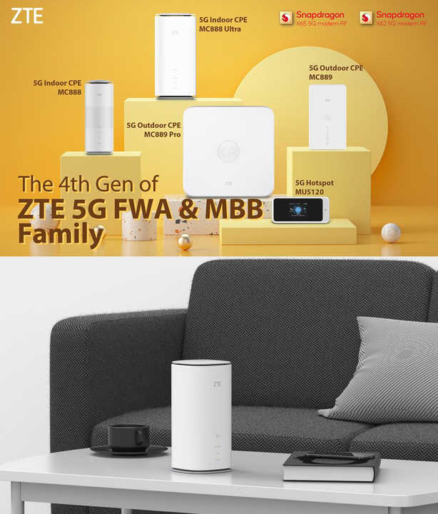 ZTE MC888 Pro SDX62 5G CPE Router 5G WiFi 6 Home Office Indoor Wireless ...